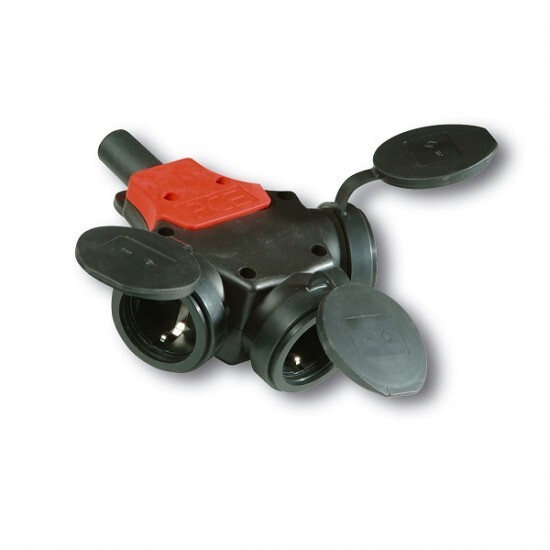 Rubber connector with 3 sockets